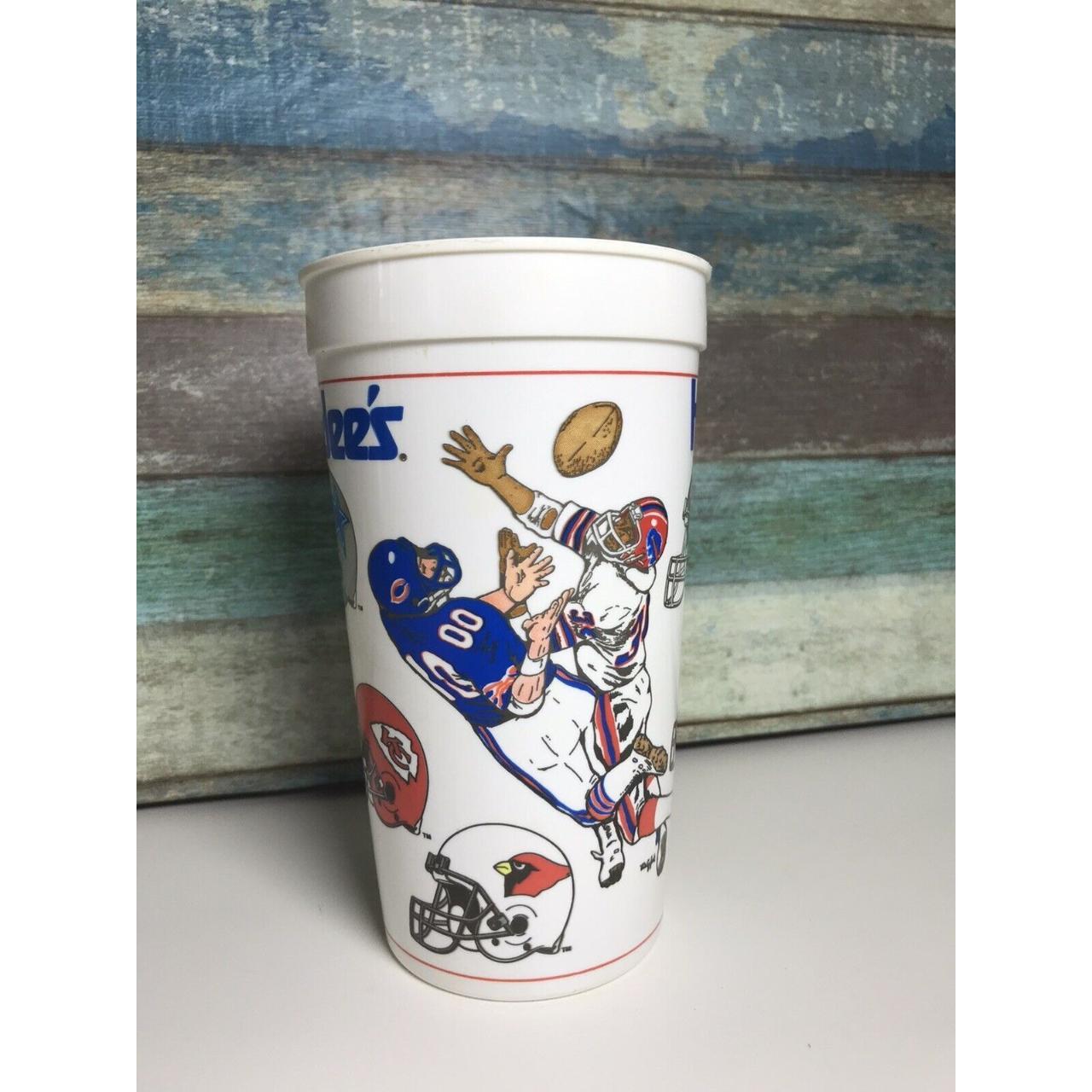 Hardees NFL 1991 Plastic Football Beverage Cup Coca... - Depop