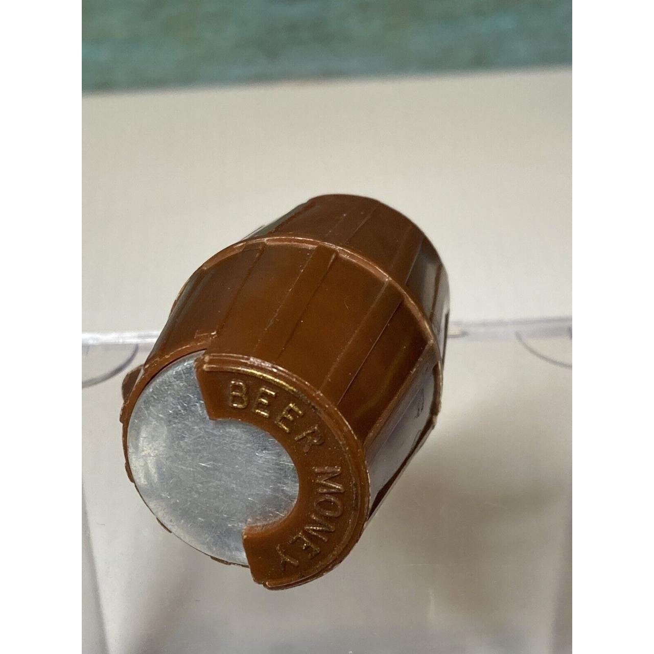Vintage Plastic Barrel Coin Holder Key Chain Beer... - Depop