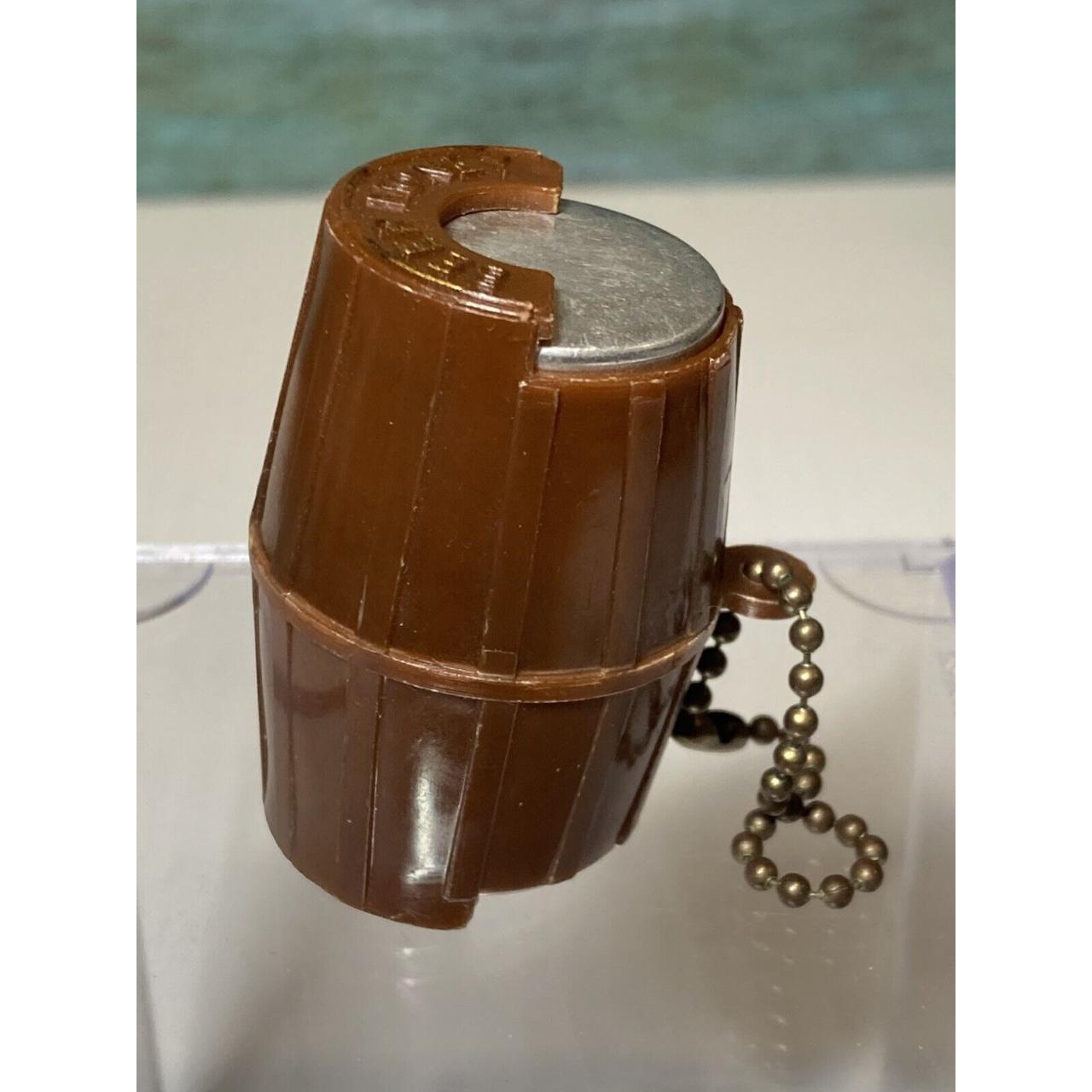 Vintage Plastic Barrel Coin Holder Key Chain Beer... - Depop