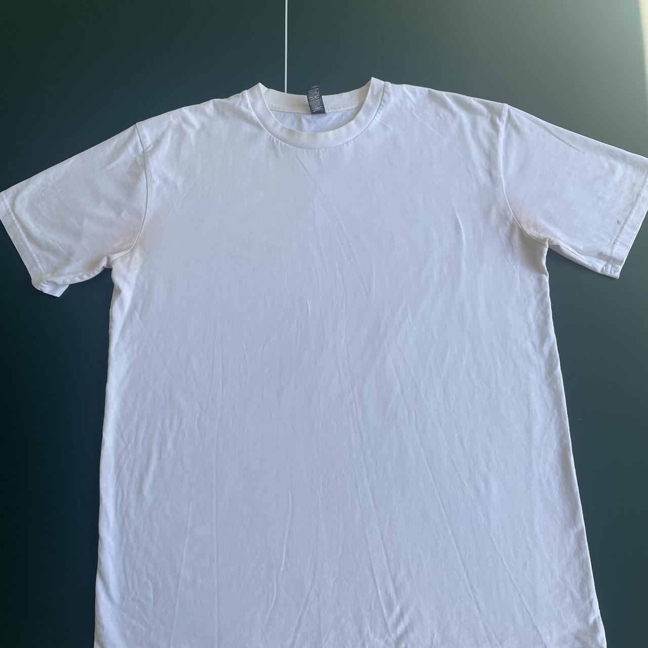 White blank tee few colour marks under sleeves - Depop