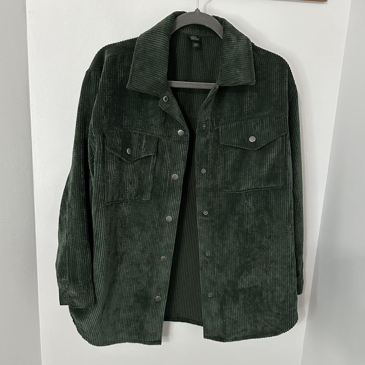 Green corduroy button up shacket • Target wild... - Depop