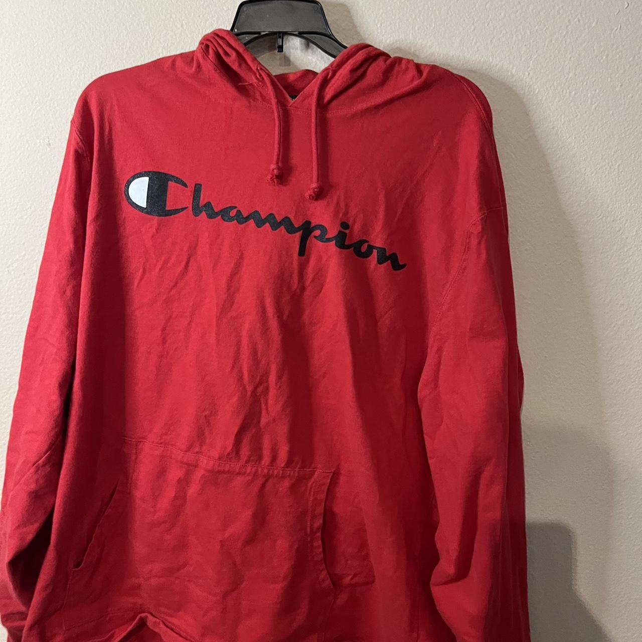 Champion red hoodie “size xl” #Hoodie #Champion - Depop