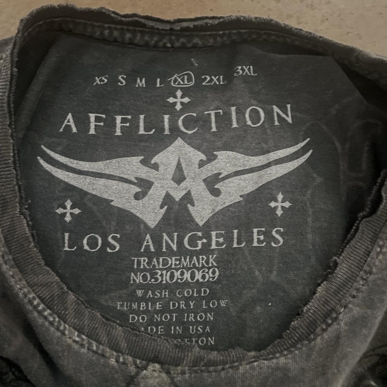 XL (fits like a Large) affliction grail with skulls... - Depop