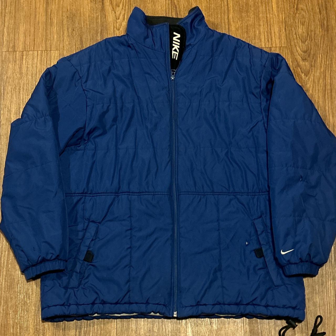 Vintage Nike zip up puffer jacket black tag, a... - Depop