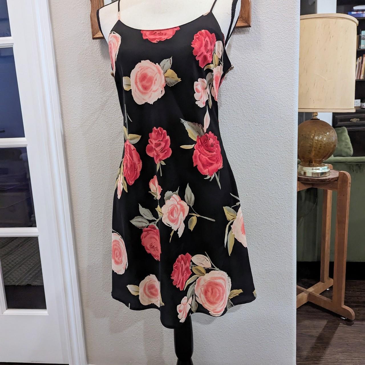 Vintage romantic 90s Rose slip dress Tie in back.... - Depop