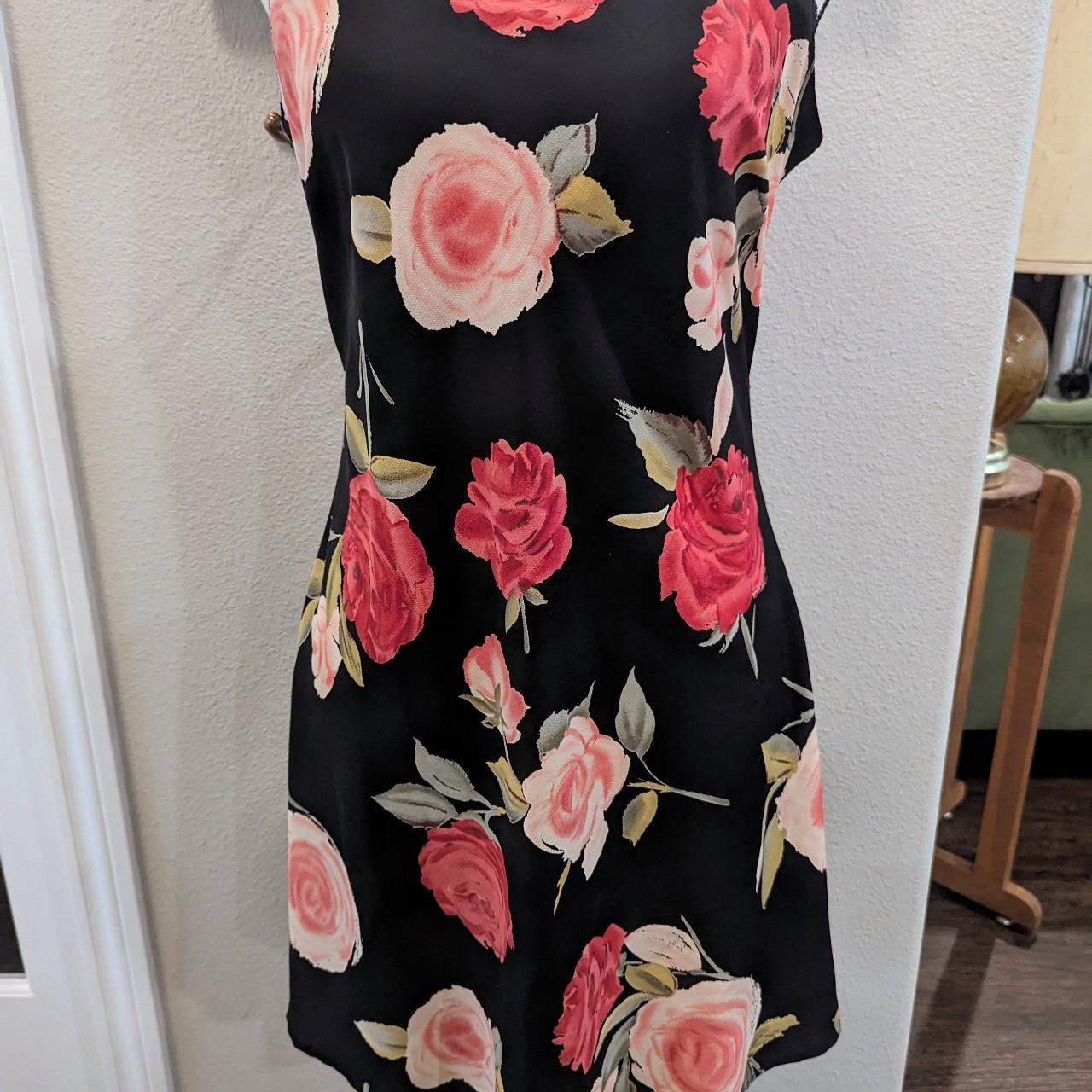 Vintage romantic 90s Rose slip dress Tie in back.... - Depop