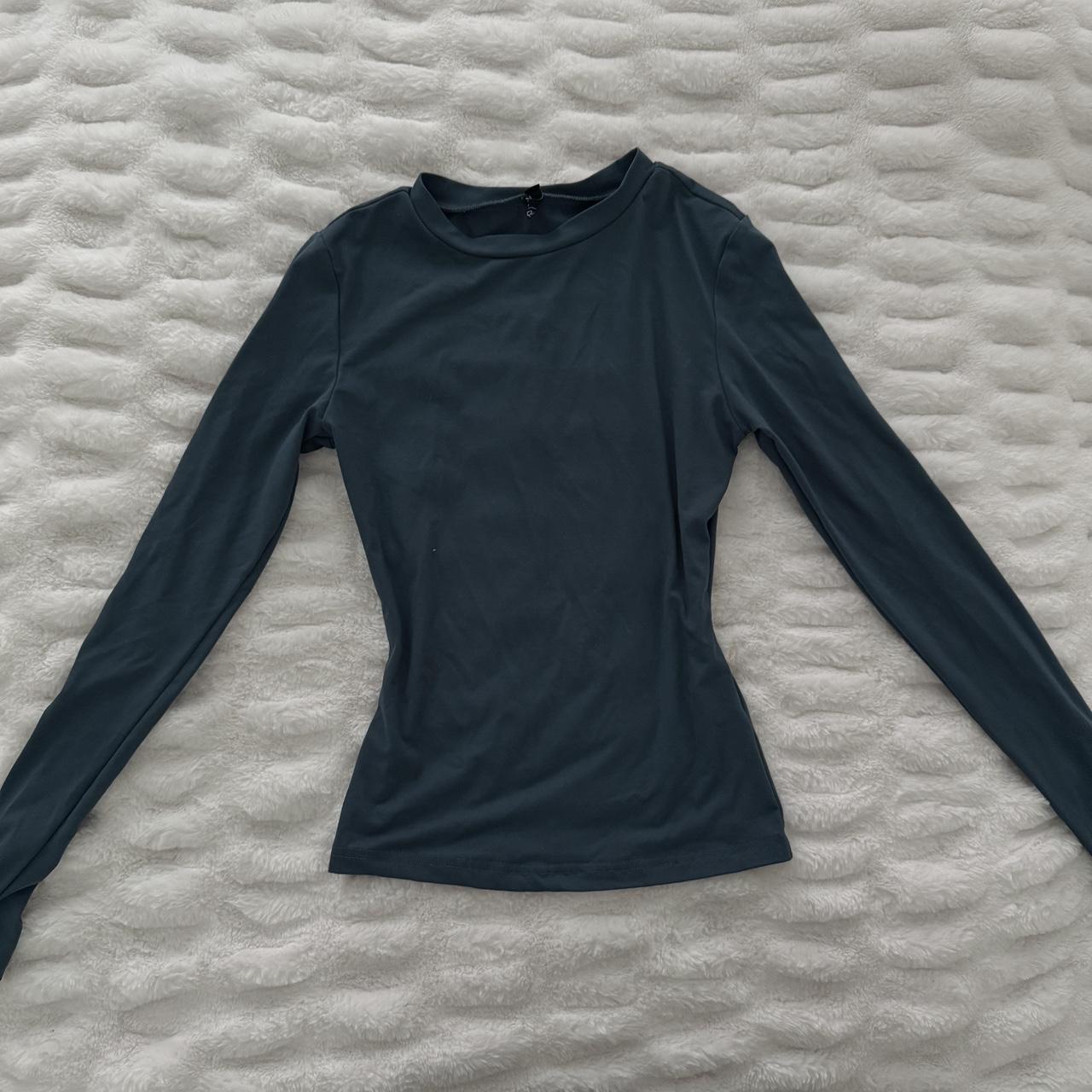 Blue Tight Long Sleeve Top Like A Skims Dupe Size Depop