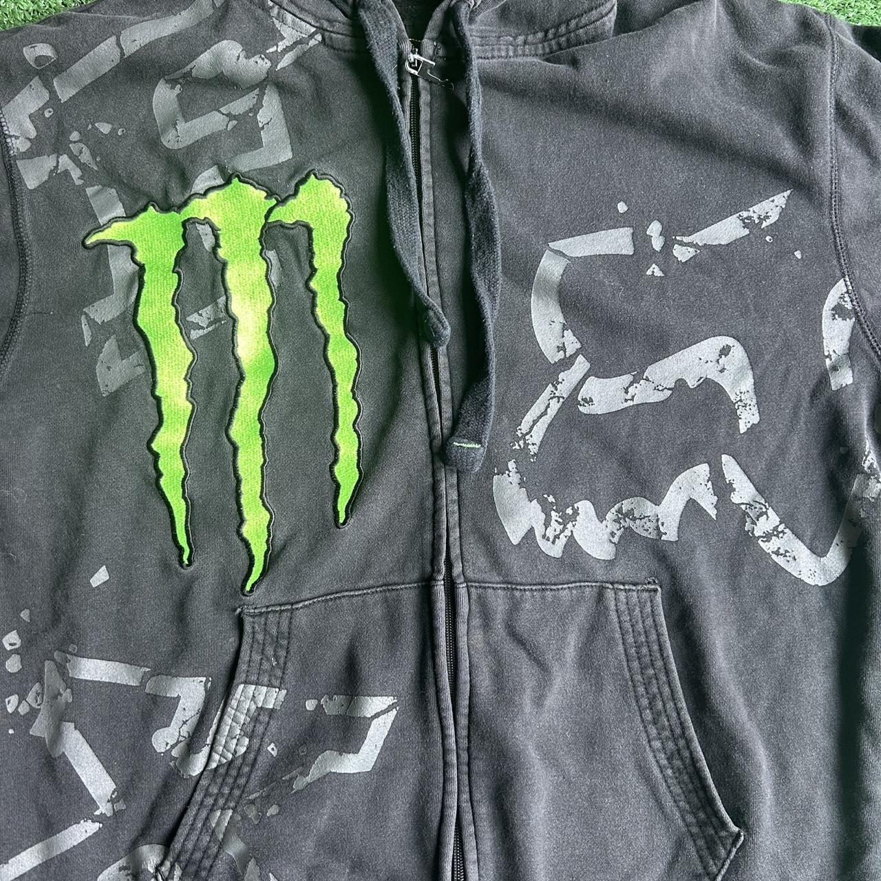 Insane FoxRacing X Monster zip up hoodie! -Sick... | Depop