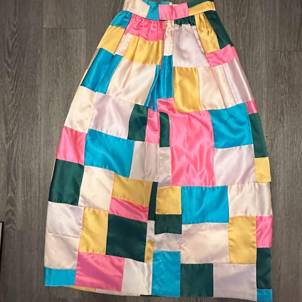 Vintage Patchwork Dress (made in 60's) Size: Womens... - Depop