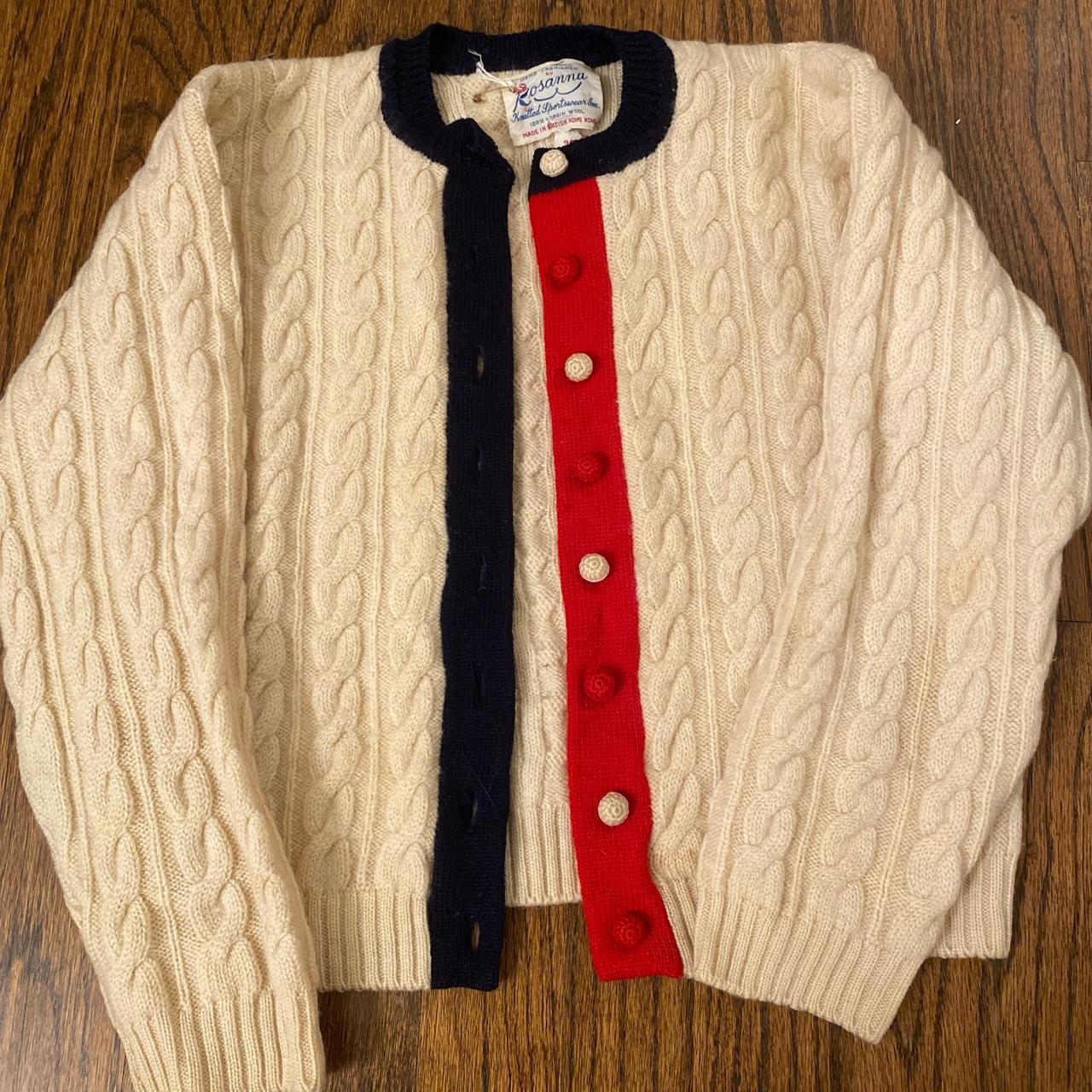 vintage cropped cardigan. Hand loomed tag is ripped... - Depop