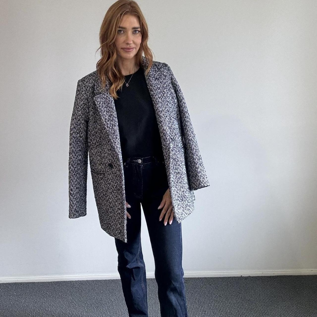 Witchery Herringbone blazer- As new - Size 8 - Depop