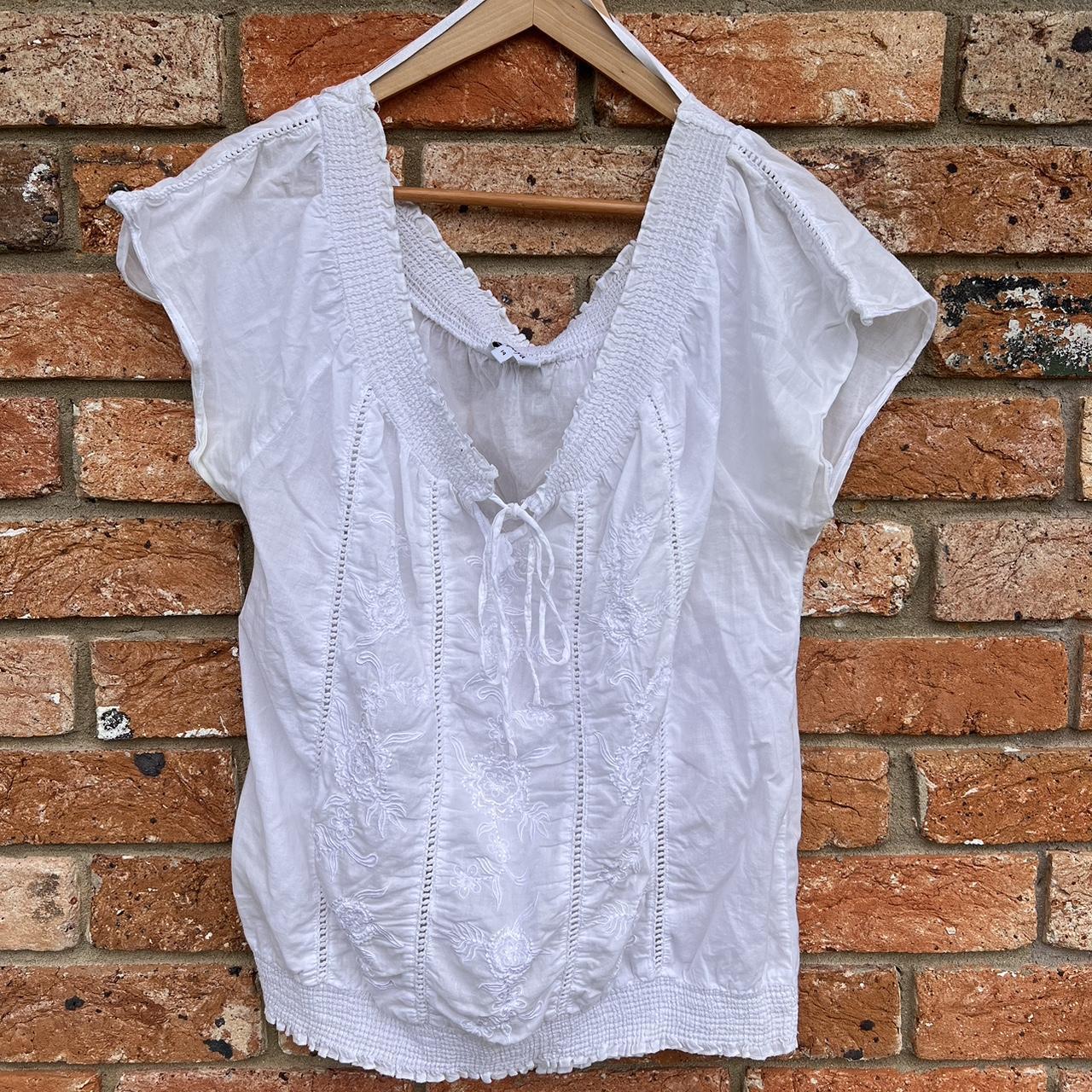Chic, boho and flowy white blouse Perfect with a... - Depop