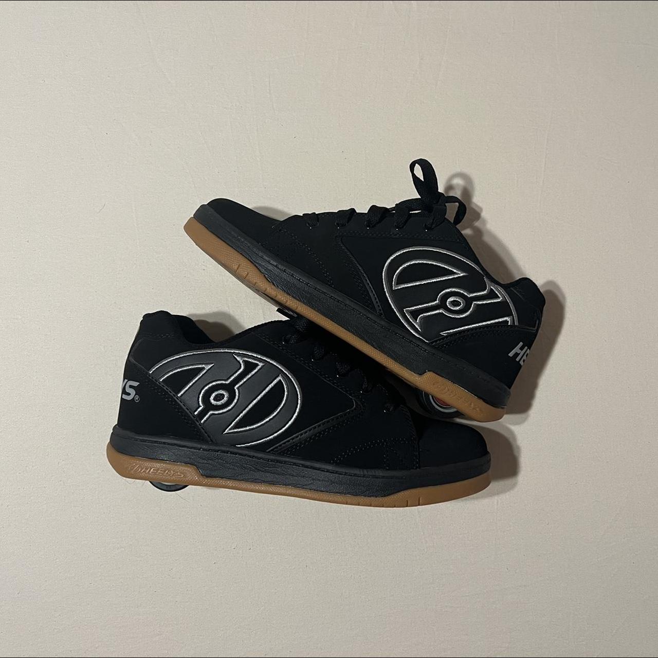 VINTAGE HEELYS Black with white logo AMAZING... - Depop