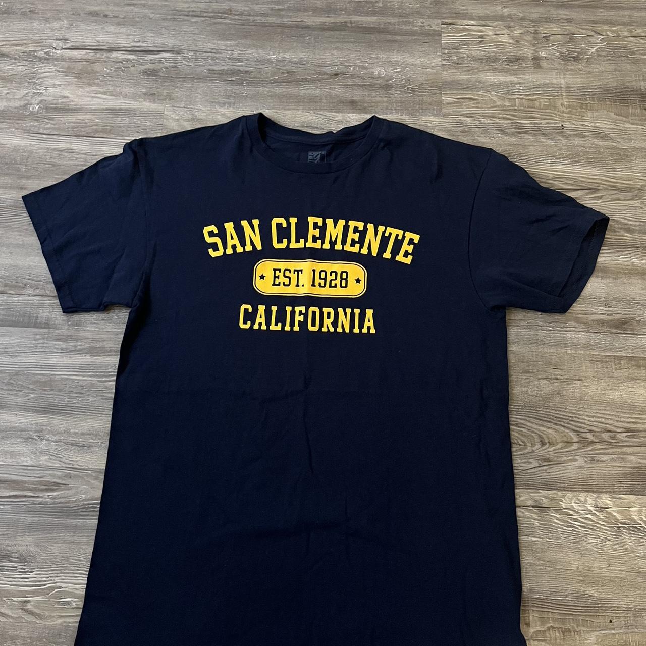 Large Navy Blue San Clemente Shirt - Depop