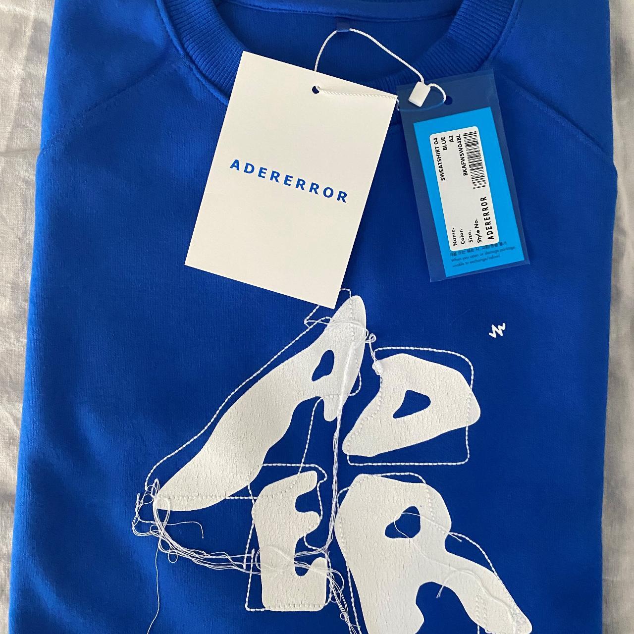 Ader Error Blue Sweatshirt in solid color with... - Depop