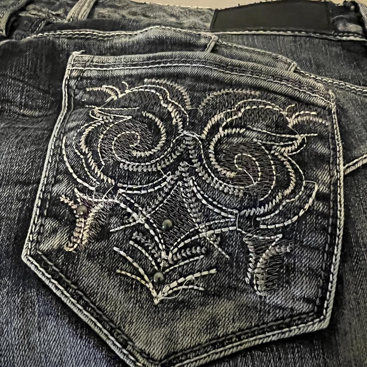 y2k embroidered jeans #y2k #vintage - Depop