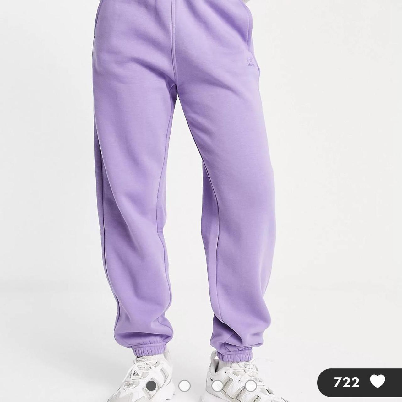 purple drawstring trackies super comfortable and... - Depop