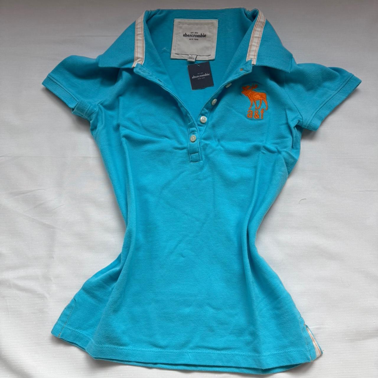 Vintage Blue Abercrombie & Fitch polo shirt girls... | Depop