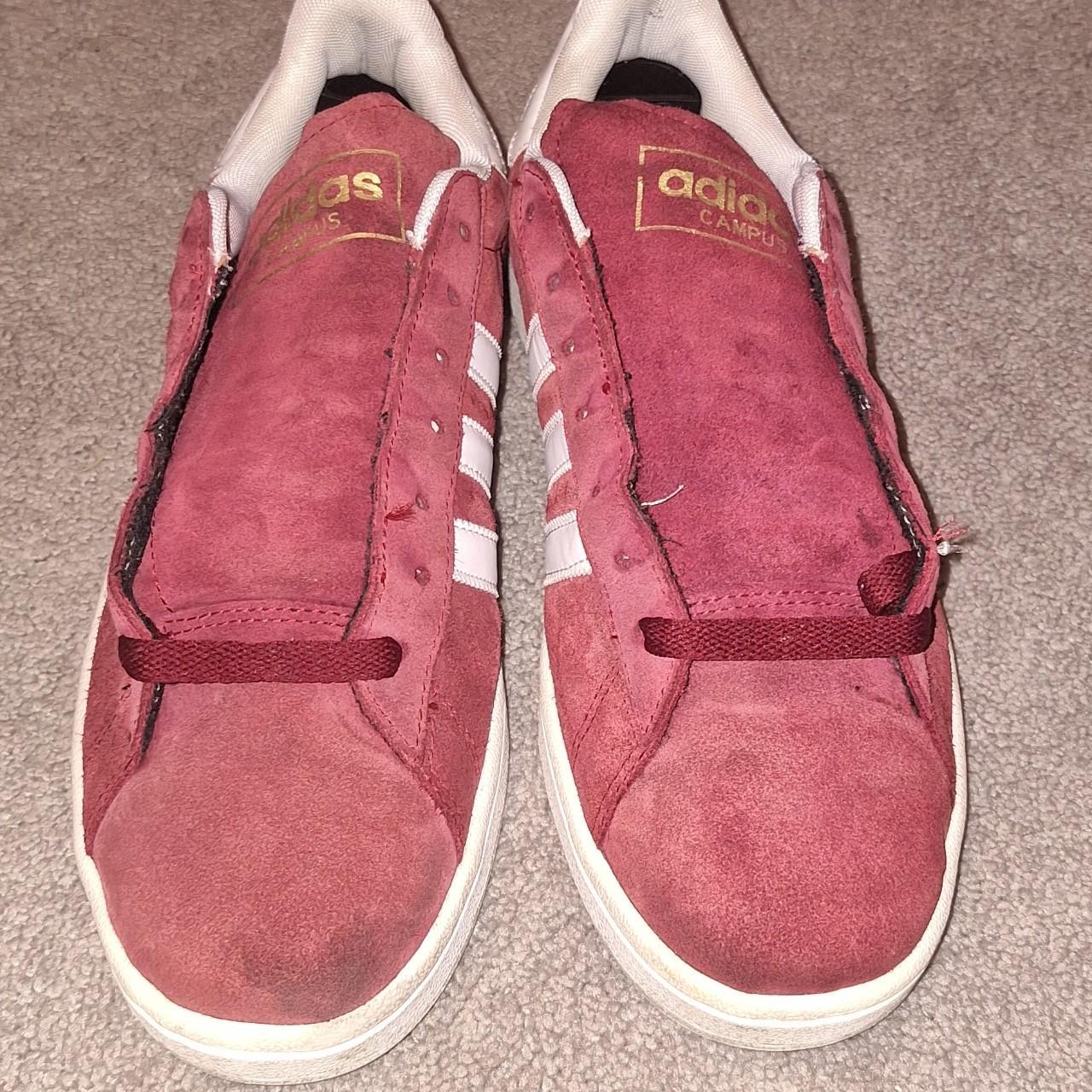 Adidas campus burgundy in good condition with... - Depop