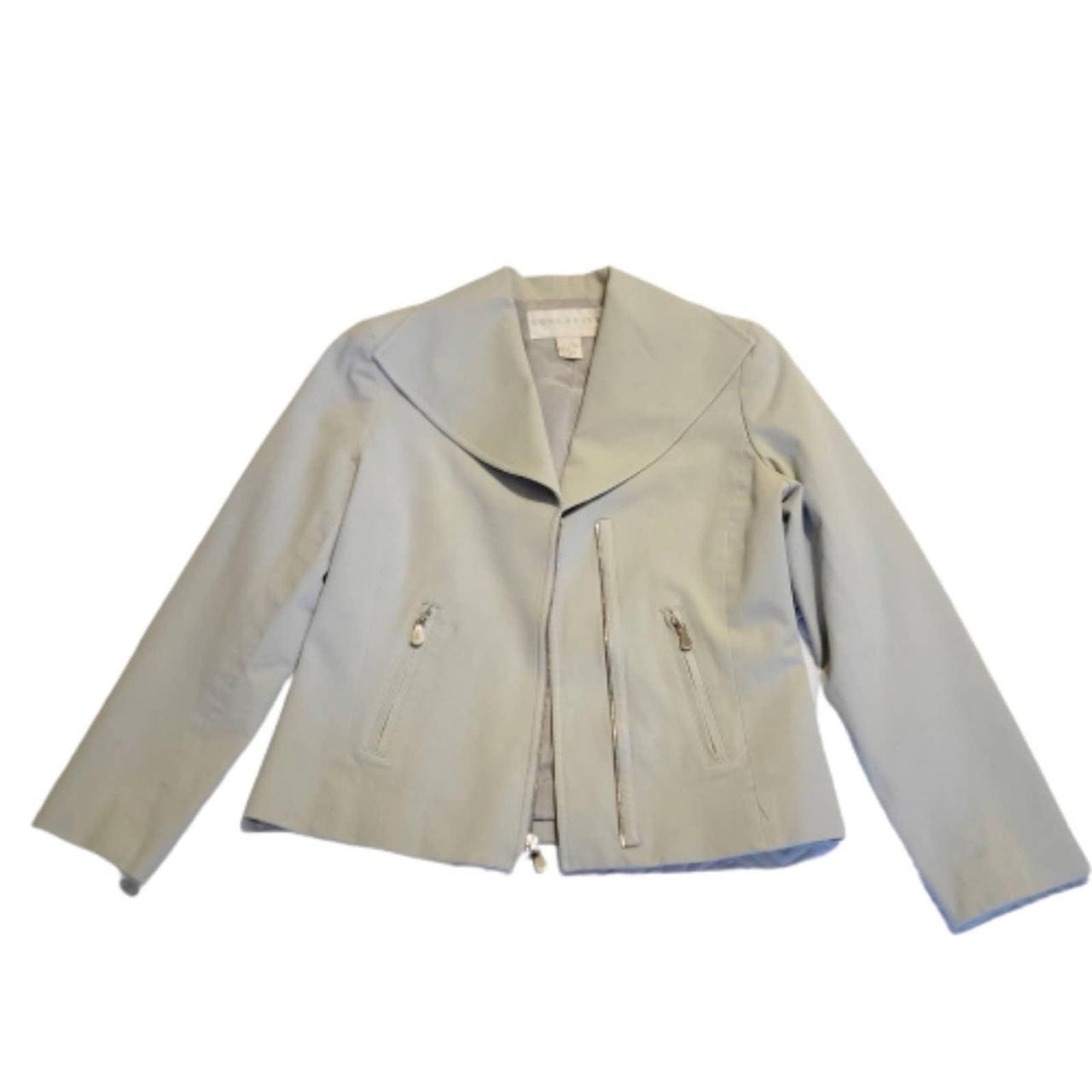 Doncaster ⚜️ Light Silvery Grey Zippered Jacket... - Depop