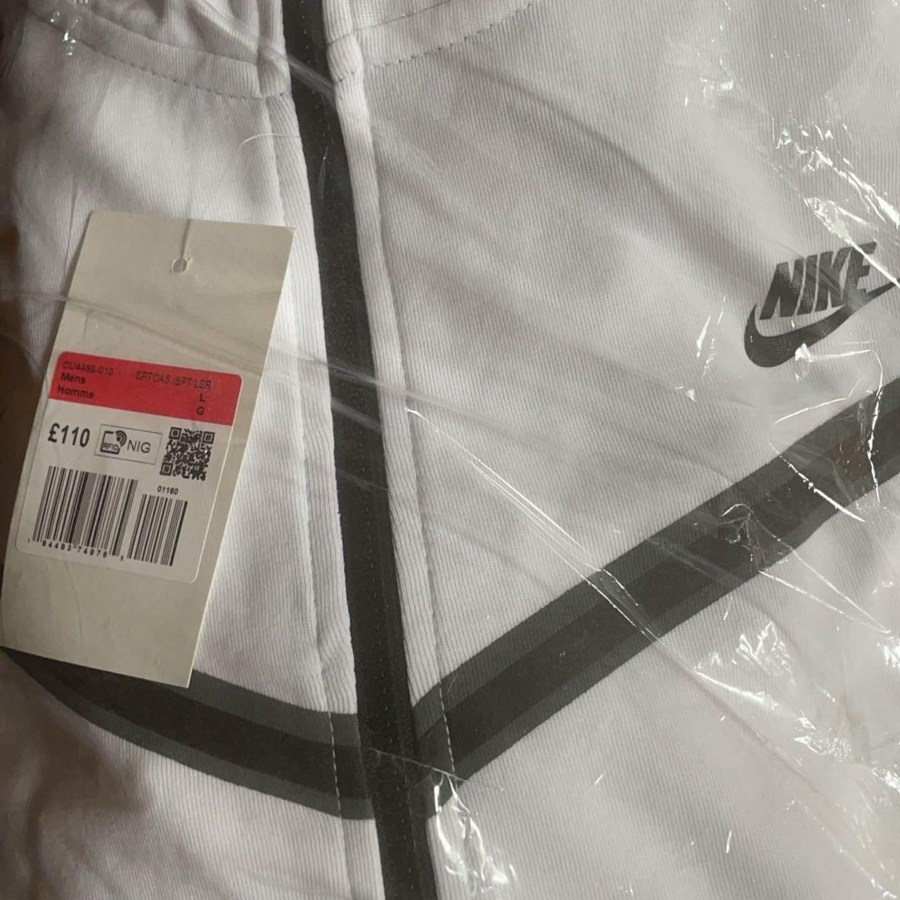 Nike tech fleece white tracksuit. Zip - Depop