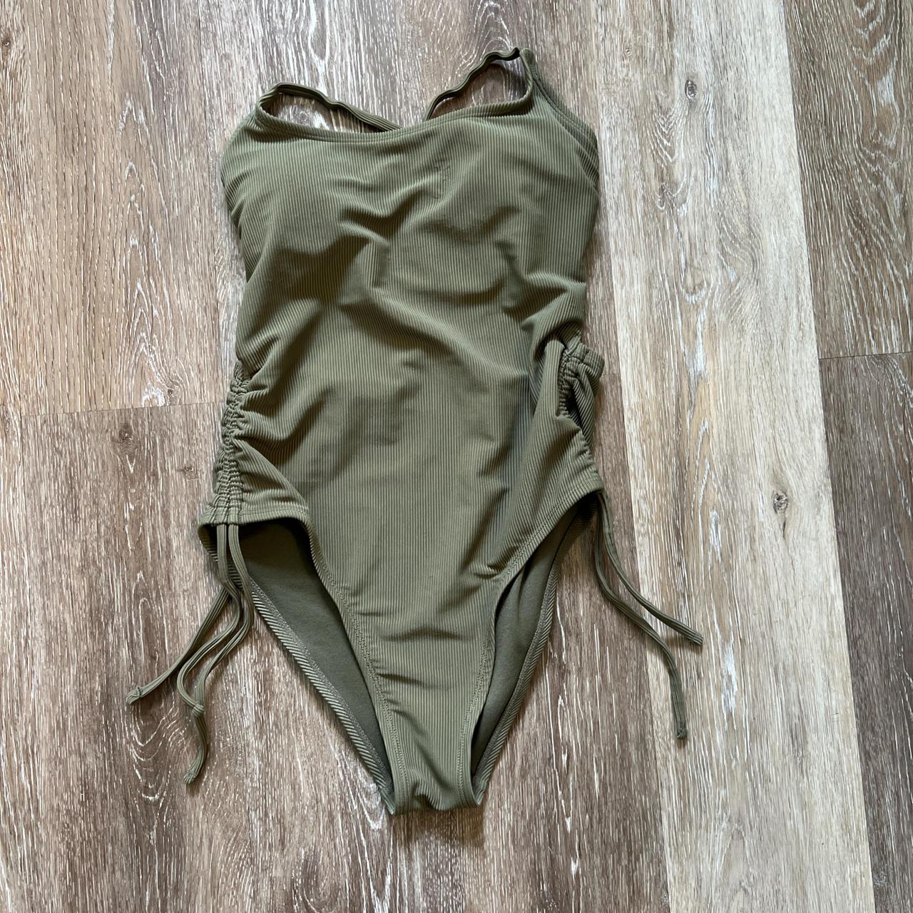 Green full piece bathing suit #fullpiece #green - Depop