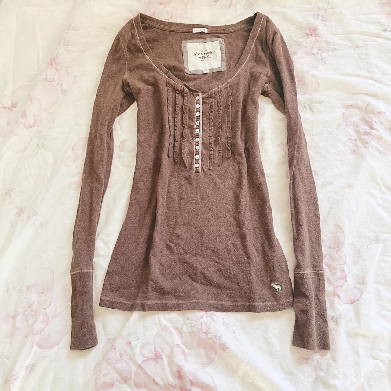 Y2K Vintage Abercrombie Long Sleeve Henley... | Depop