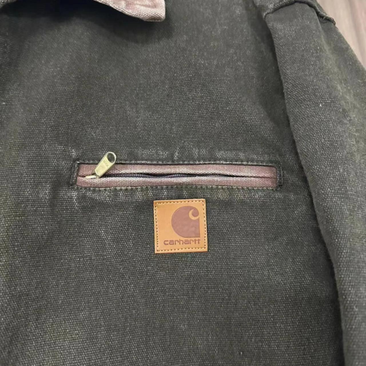 Vintage Carhartt Detroit J97 MOS Jacket Size M Moss... - Depop