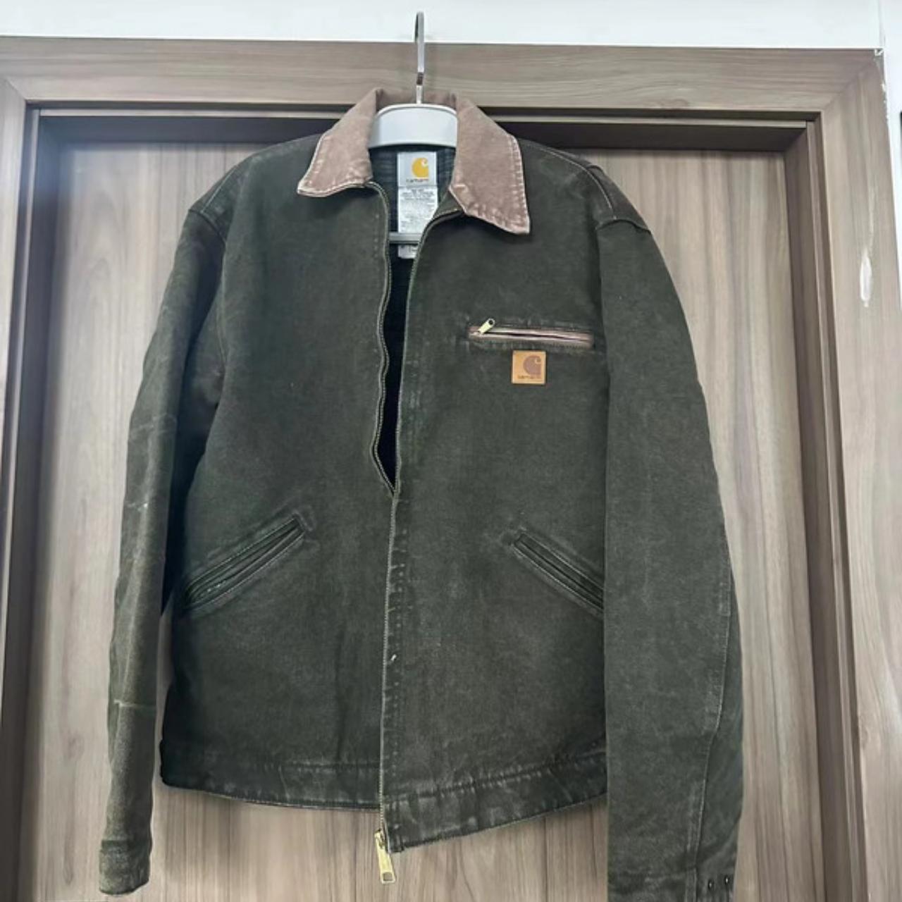 Vintage Carhartt Detroit J97 MOS Jacket Size M Moss... - Depop