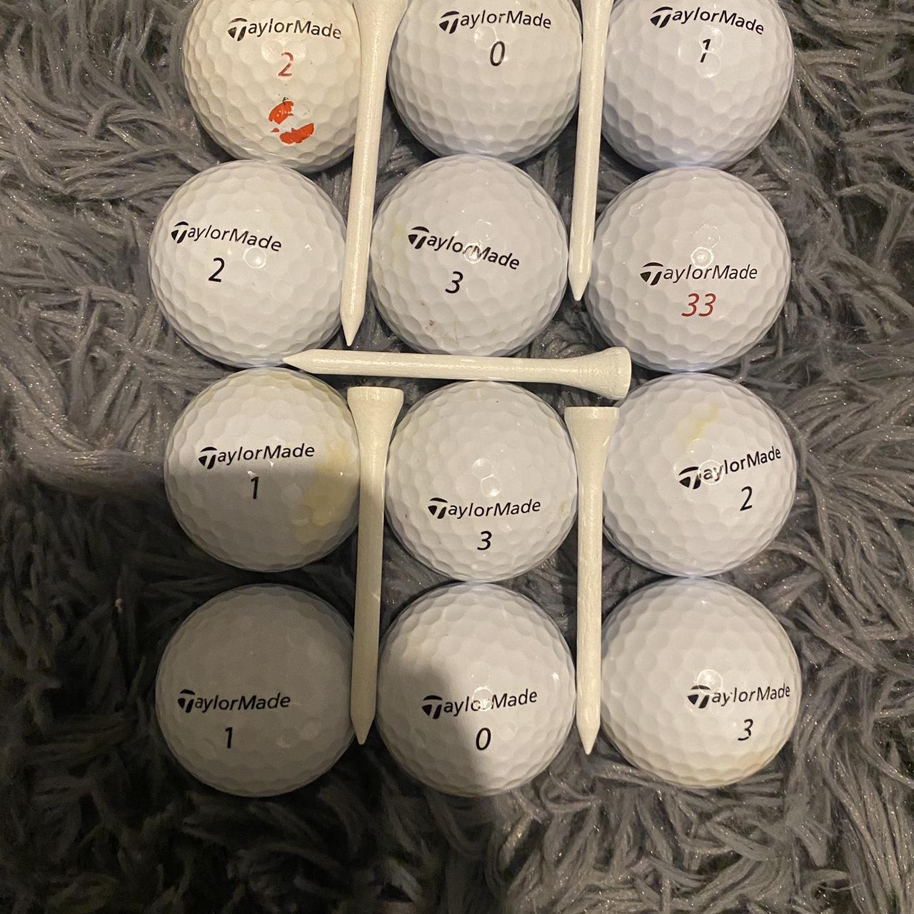 x12 grade b TaylorMade golf balls with 5 tees - Depop