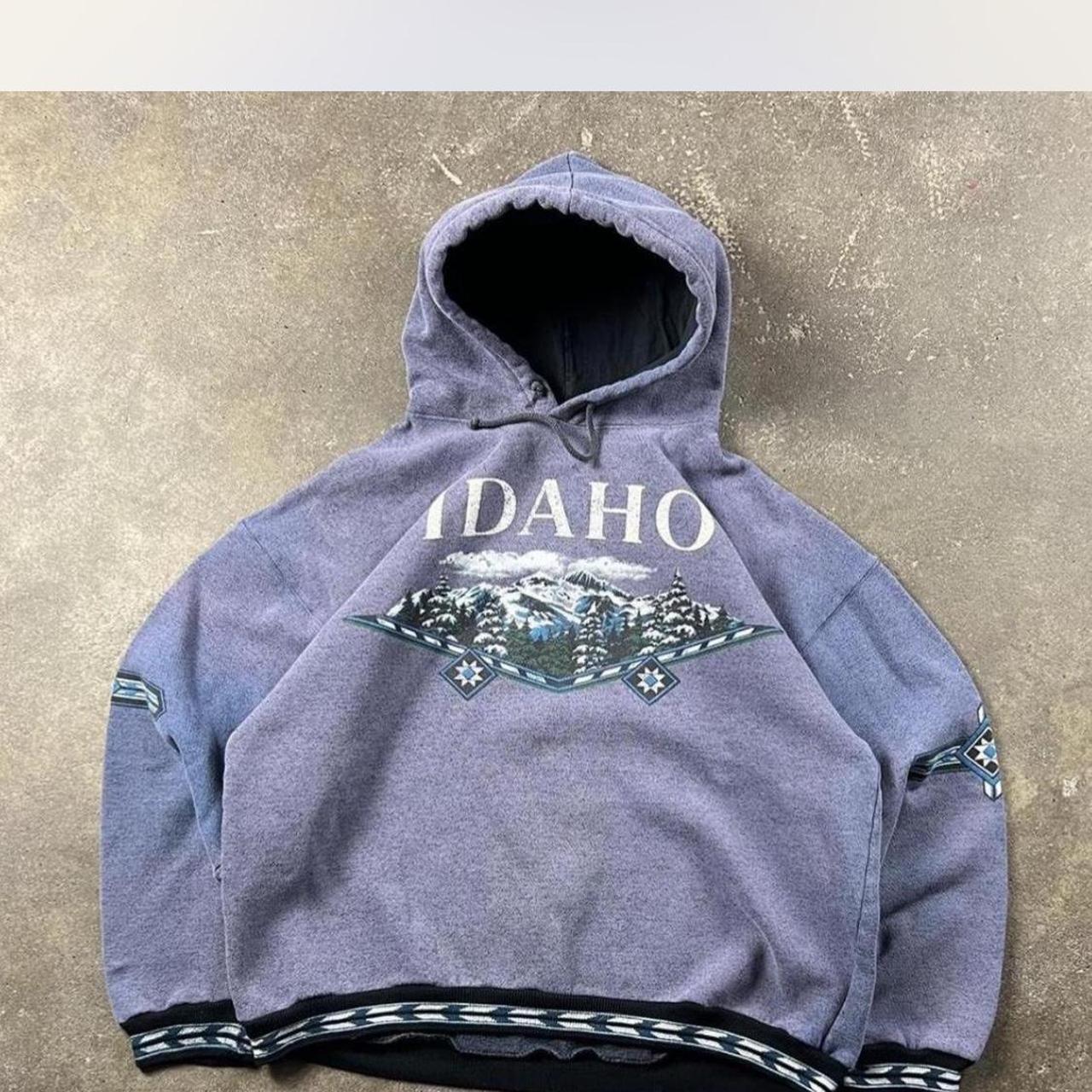Vintage Aztec Idaho Hoodie L/XL #vintagehoodie... - Depop