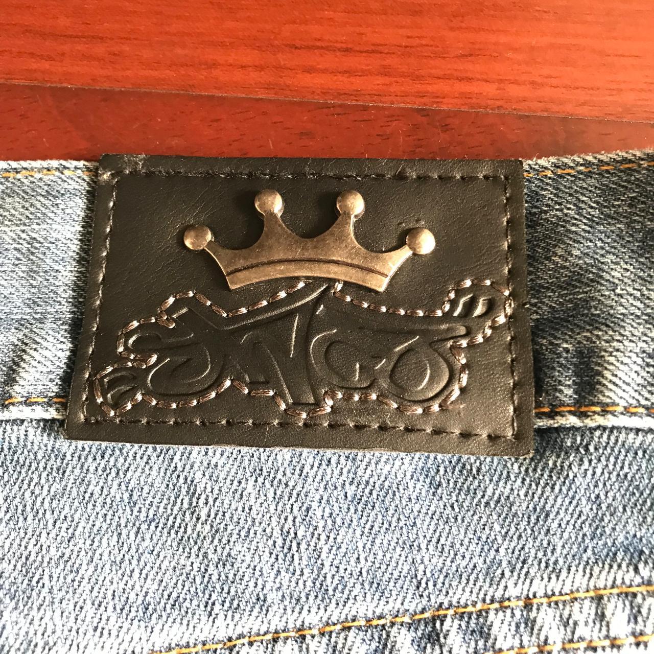 JNCO jeans with heart and crown patch. In good... - Depop