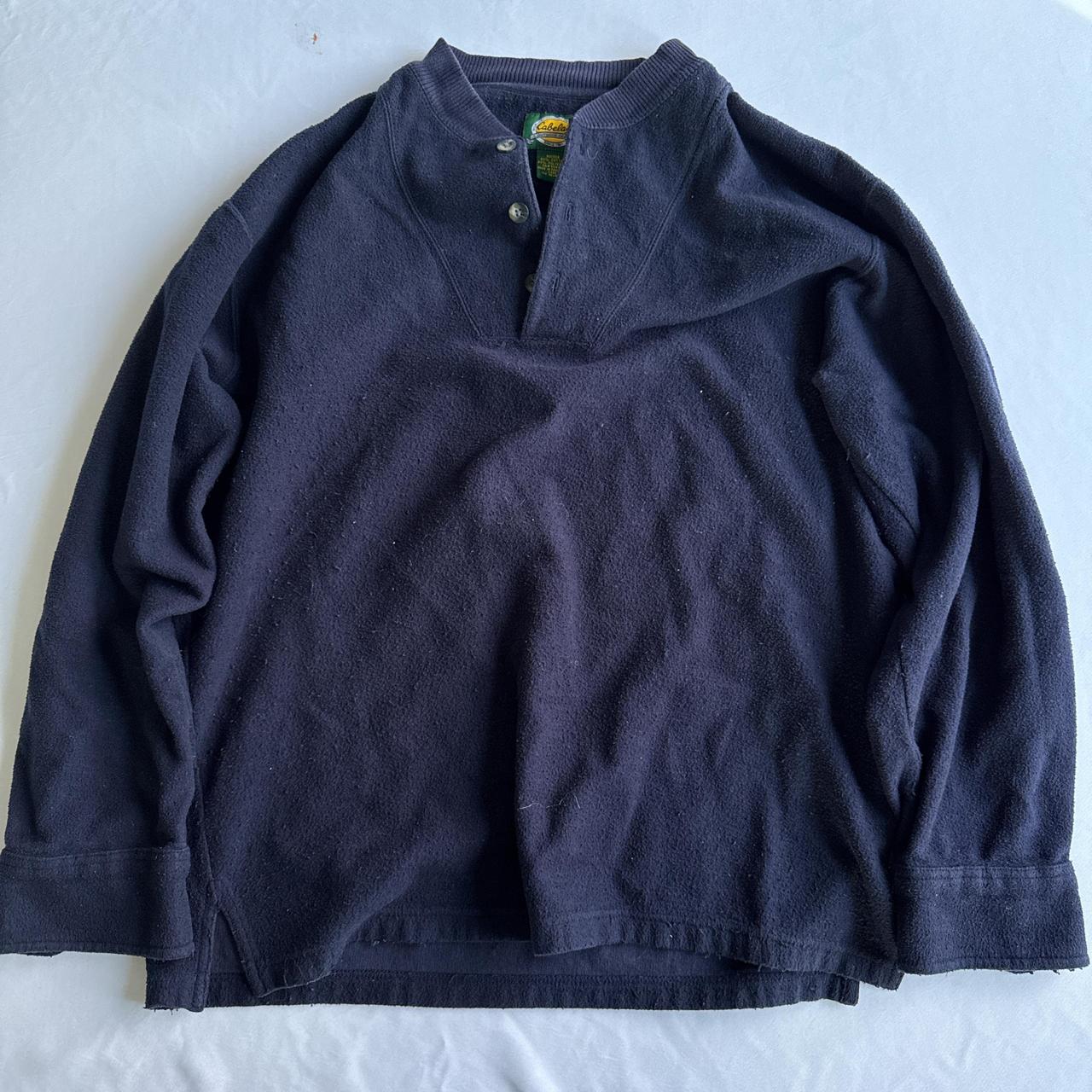 Navy Blue Cabelas Quarter Button Up Size: M Great... | Depop