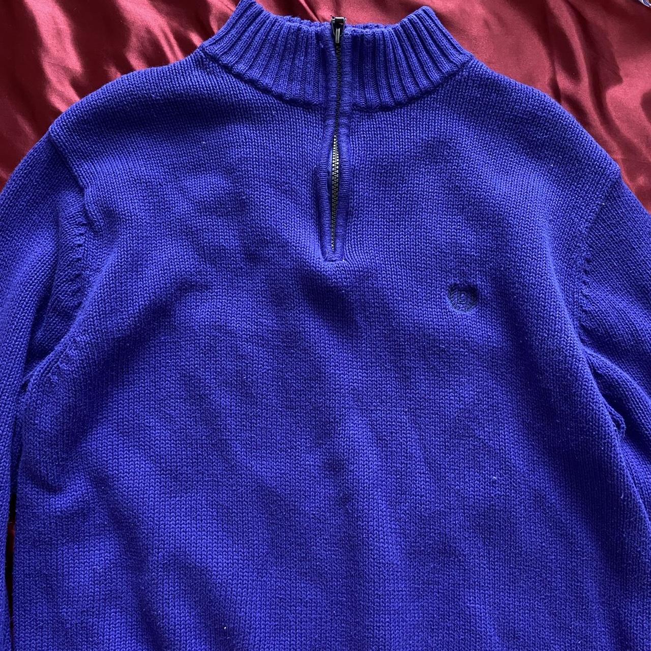 purple chaps half zip size- L brand- chaps worn twice - Depop