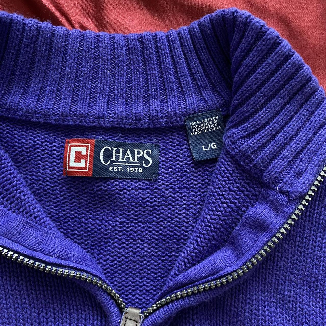 purple chaps half zip size- L brand- chaps worn twice - Depop