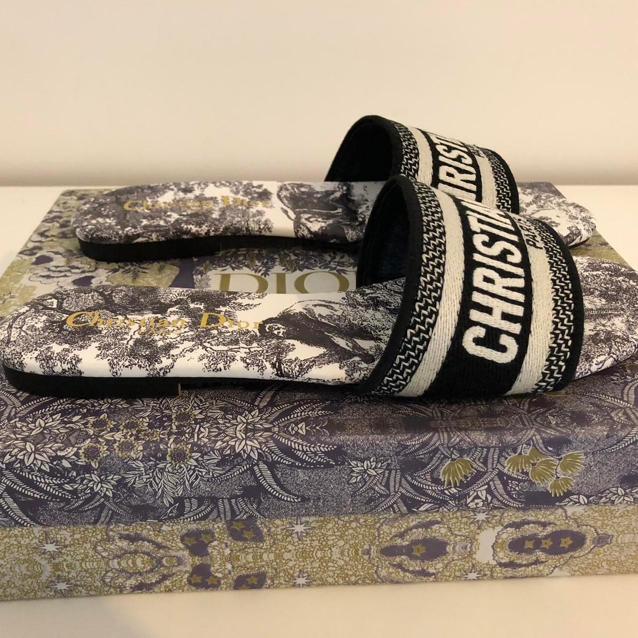 Dior Dway Slider Sandals with Toile de Jouy Voyage... - Depop