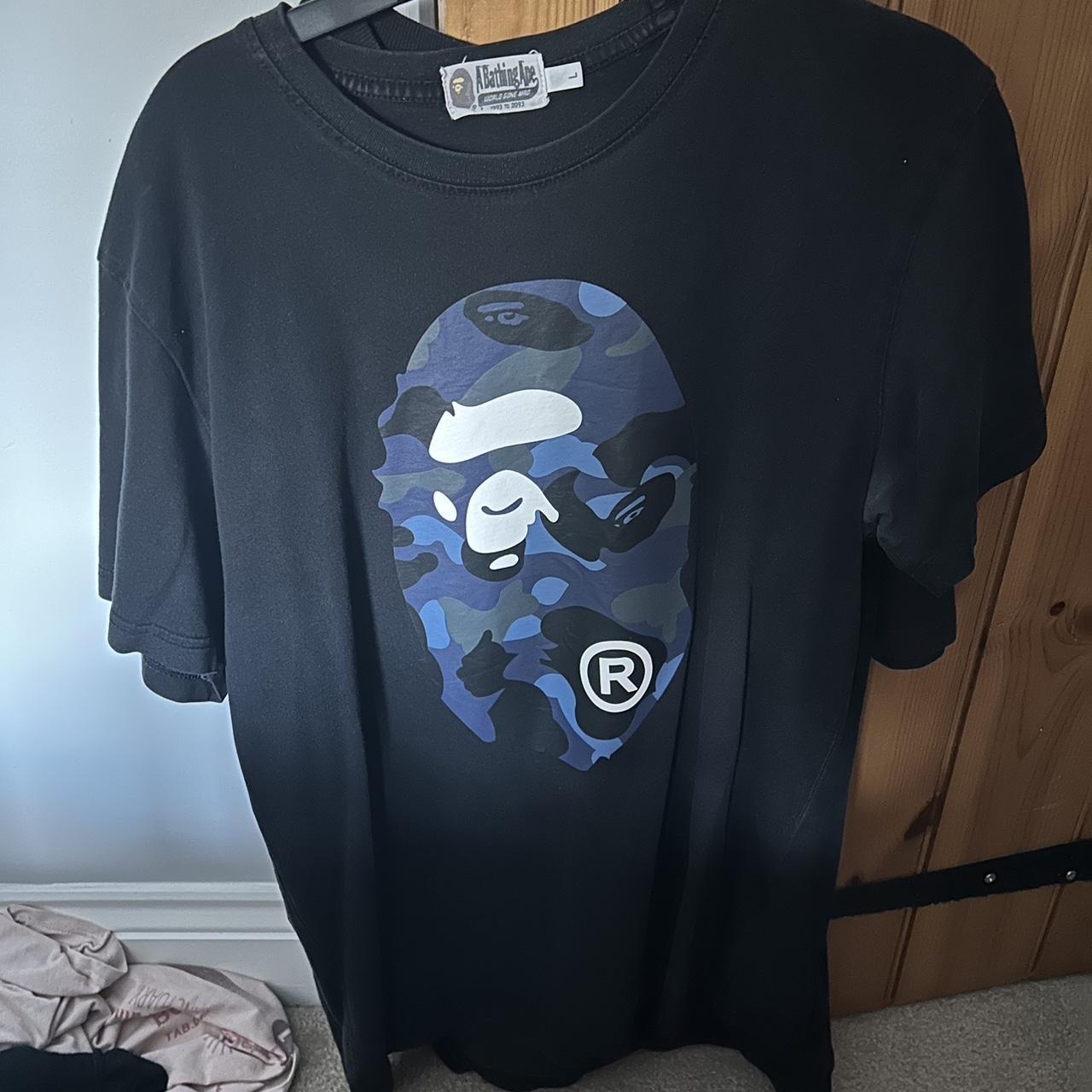 BAPE BLACK T SHIRT Fire piece Size large, fits a... - Depop