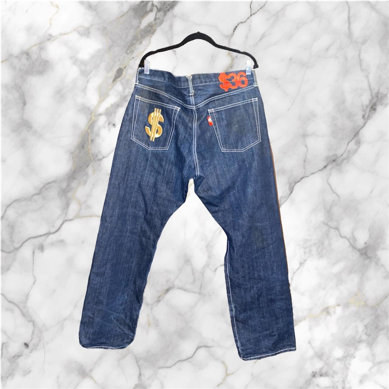 2000s SWAGGER dollar sign jeans Condition:... | Depop