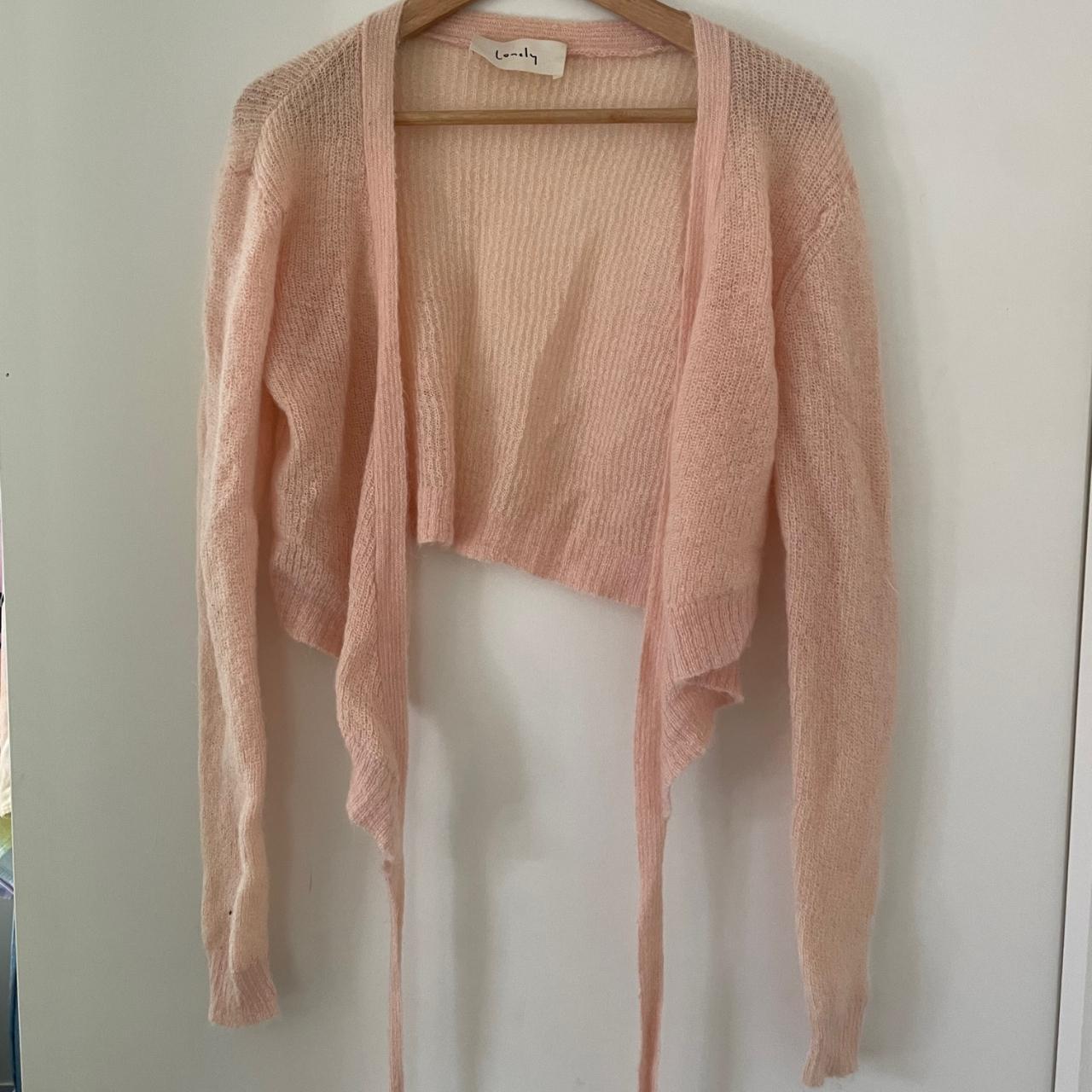 Lonely Ballerina Wrap Mohair Cardigan Pale pink Size... - Depop