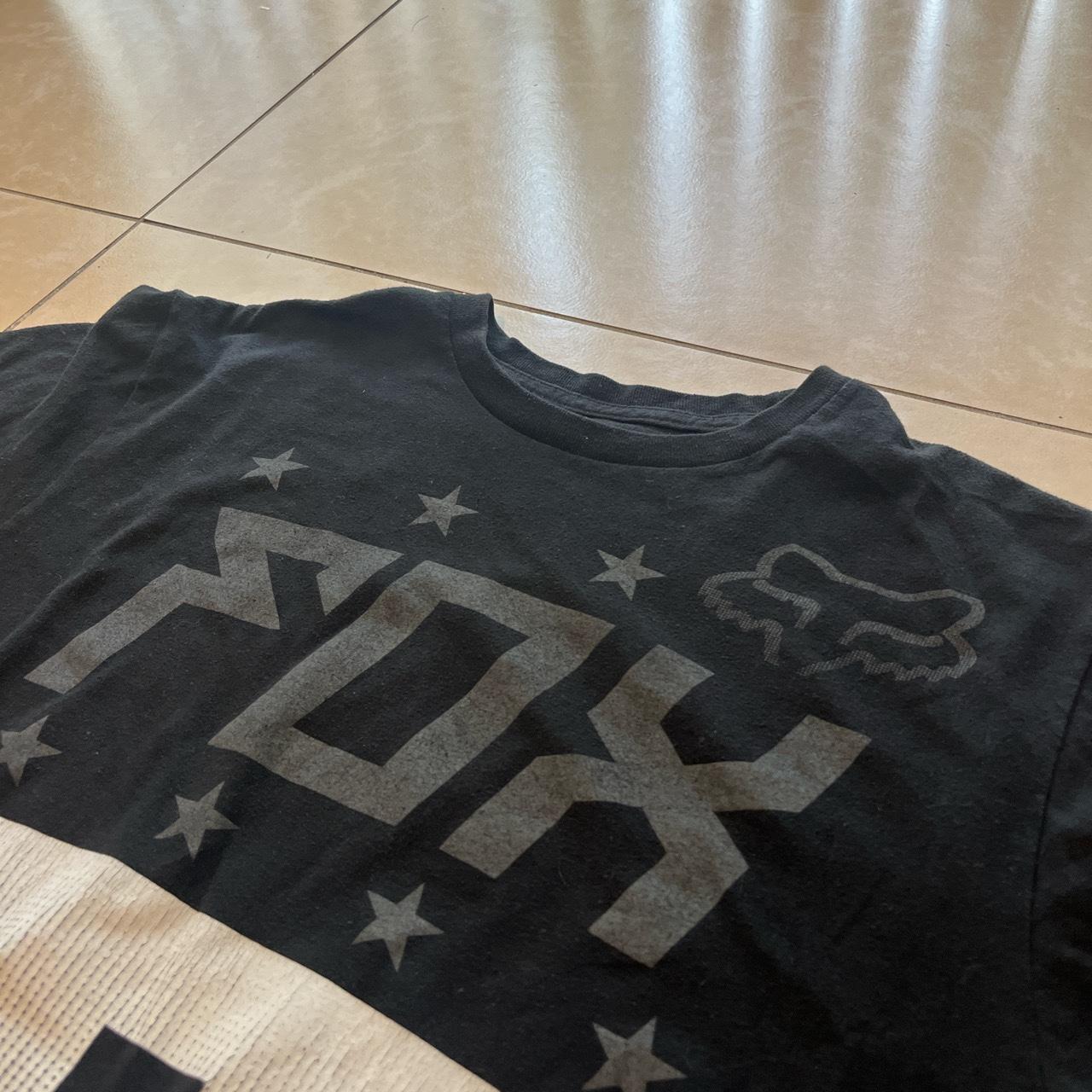 FOX Racing Biker Shirt Cool Graphic on Front Black -... - Depop