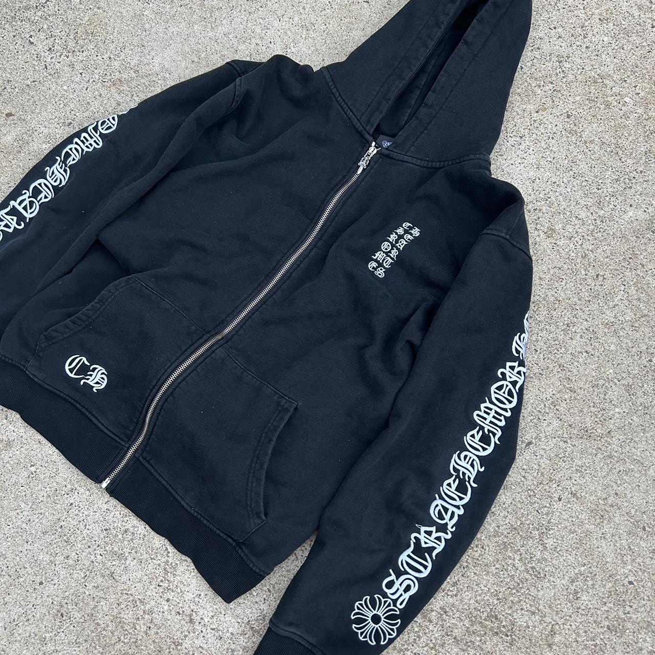 BLACK CHROME HEART HOODIE SIZE : MEIDUM CONDITION... - Depop