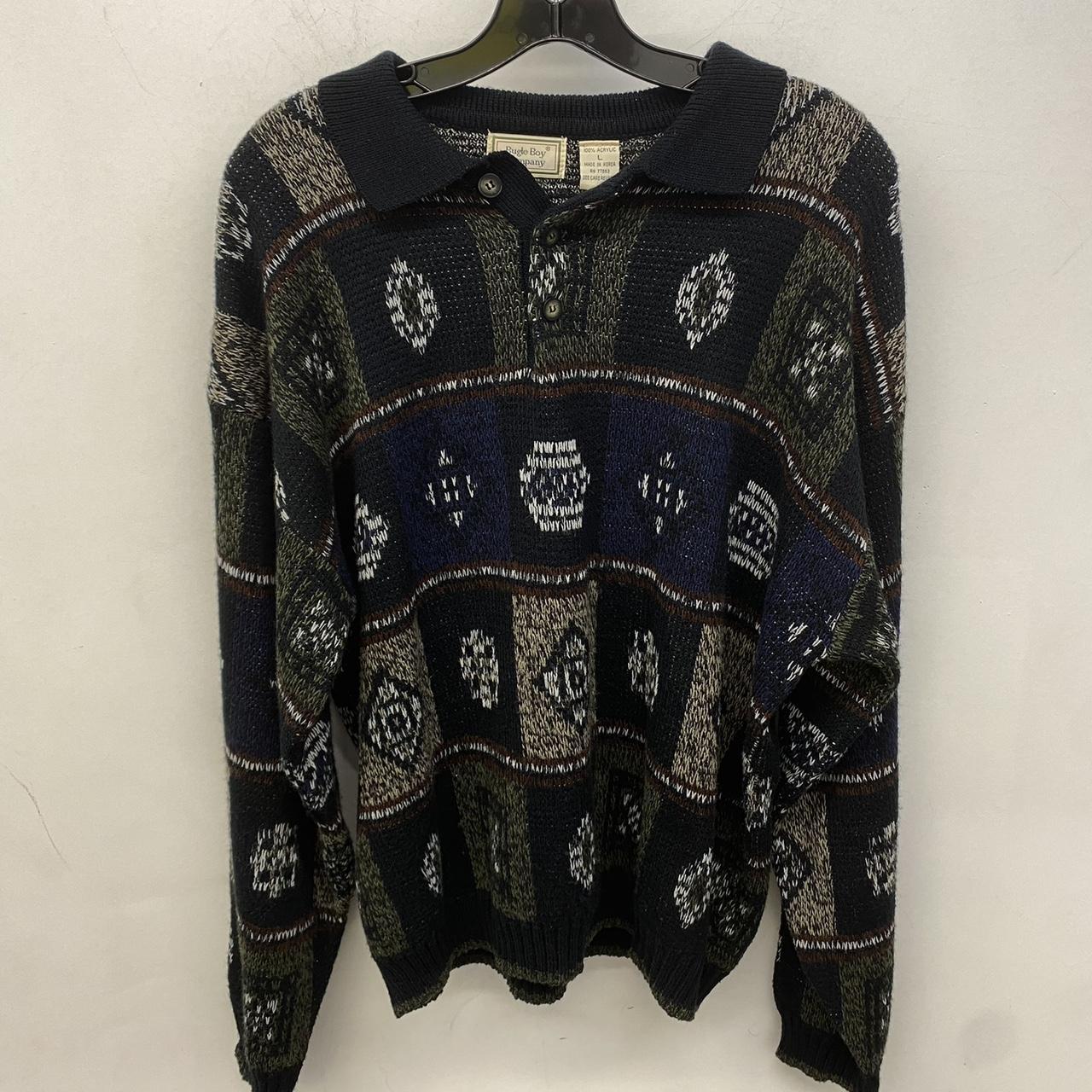 VINTAGE BUGLE BOY CO. COLLARED KNITWEAR. SIZE L.... - Depop