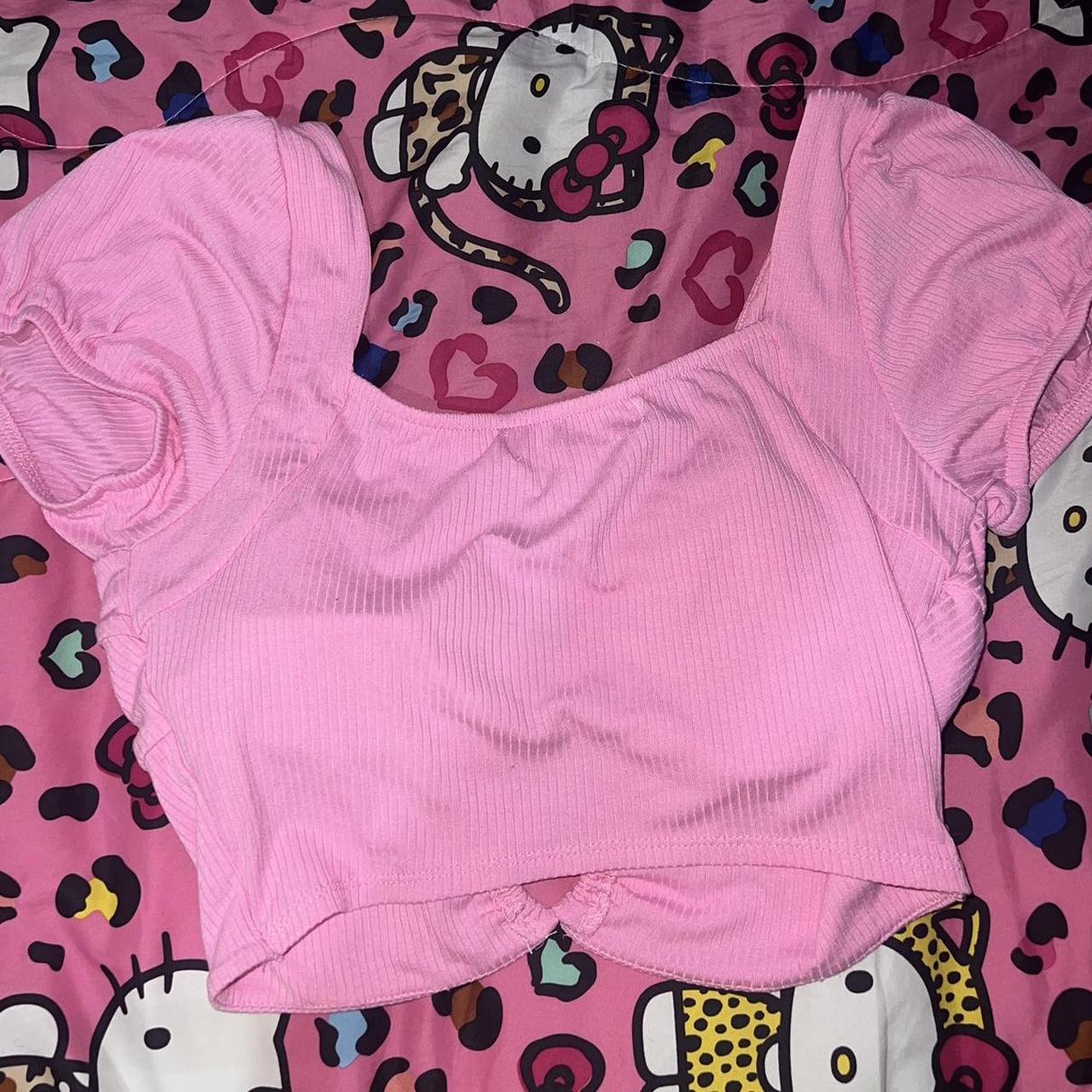 madden nyc pink heart crop top > size large but can... - Depop