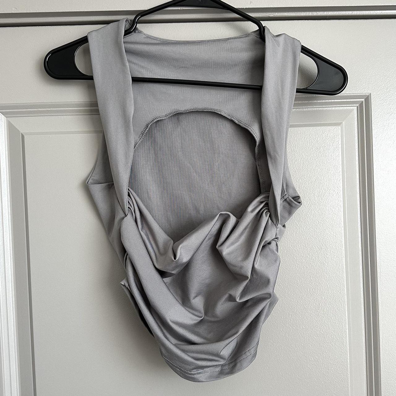 Grey square neck crop top! brand New, never worn -... - Depop