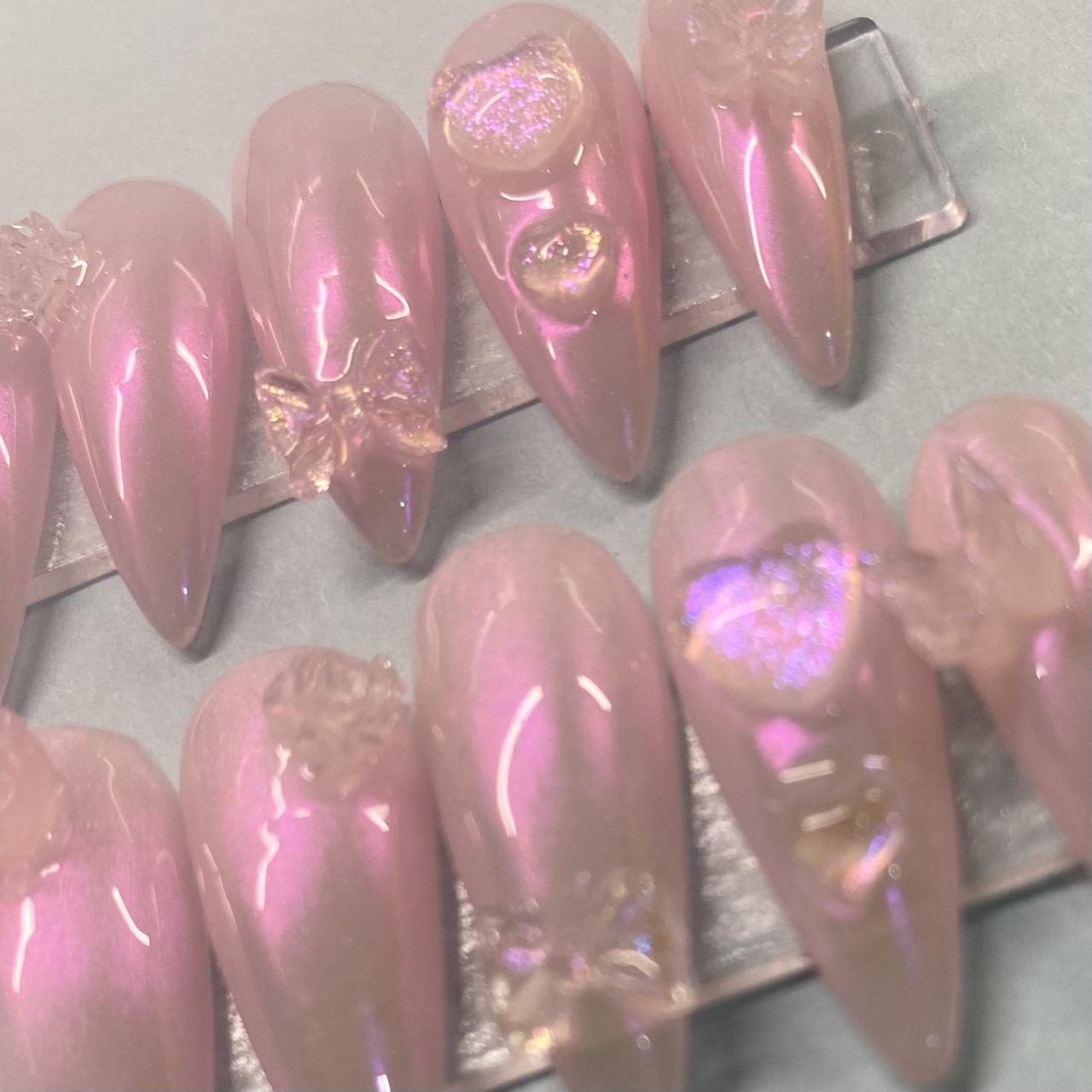 fairy aesthetic press on nails, chrome nails and... - Depop