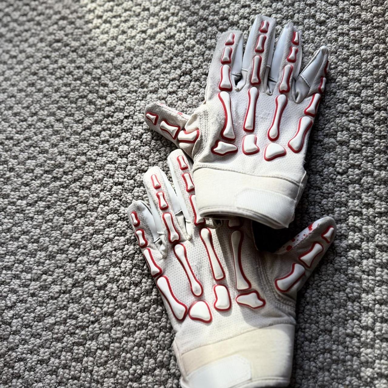 Red rivels football gloves Need gone Size... | Depop