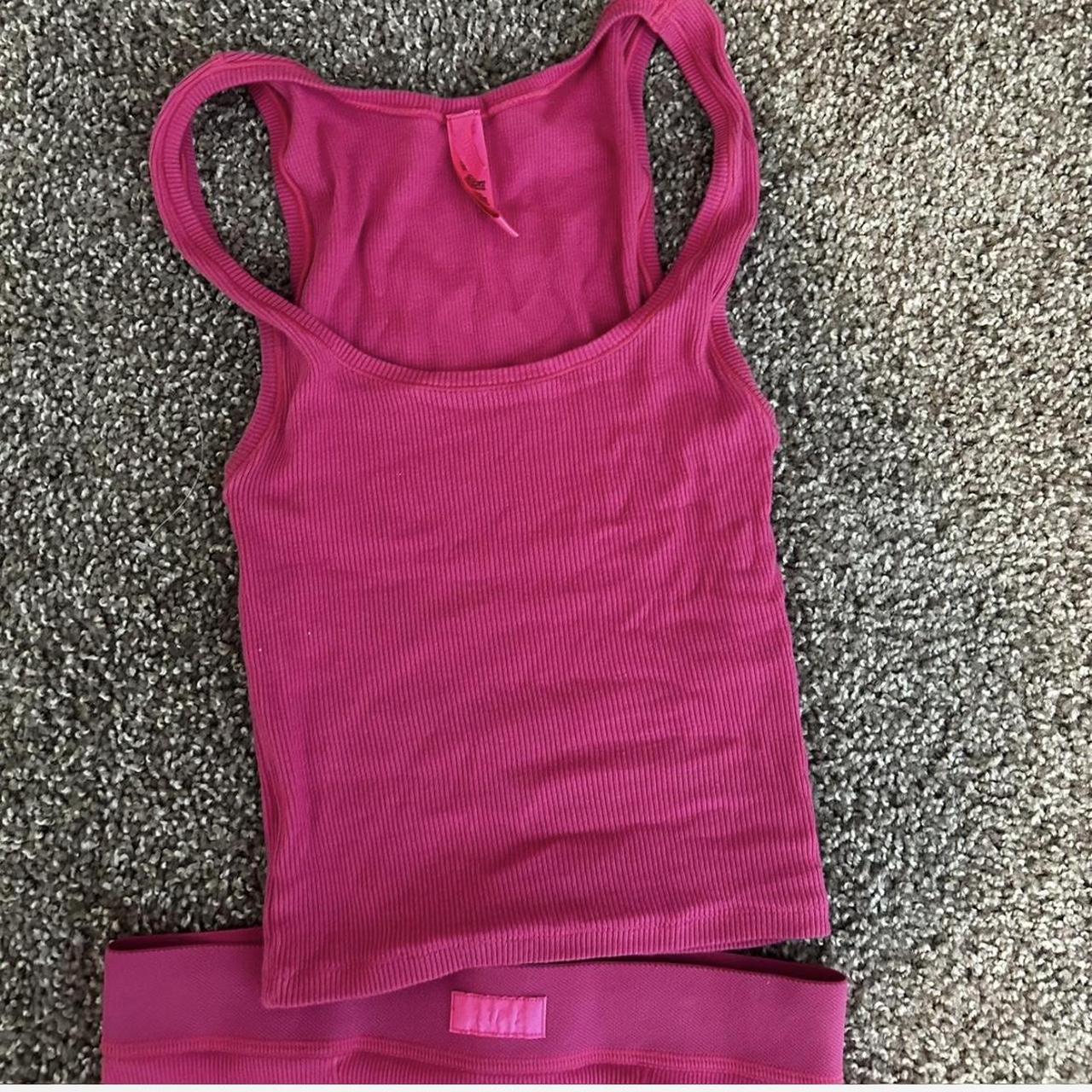 Skims pink set valentines collection worn once - Depop