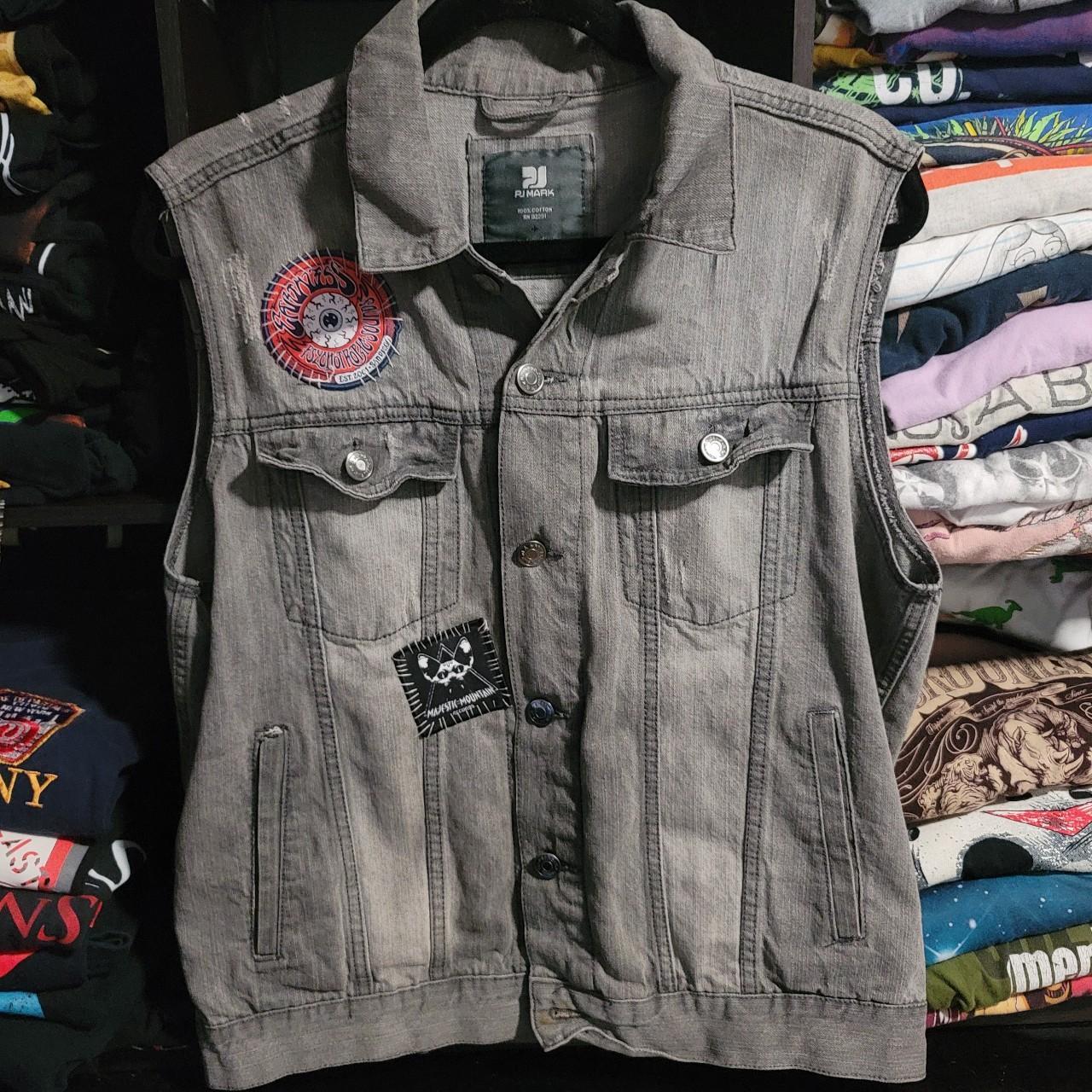 Retro Grunge Distressed Vest Punk esque Distressed... - Depop