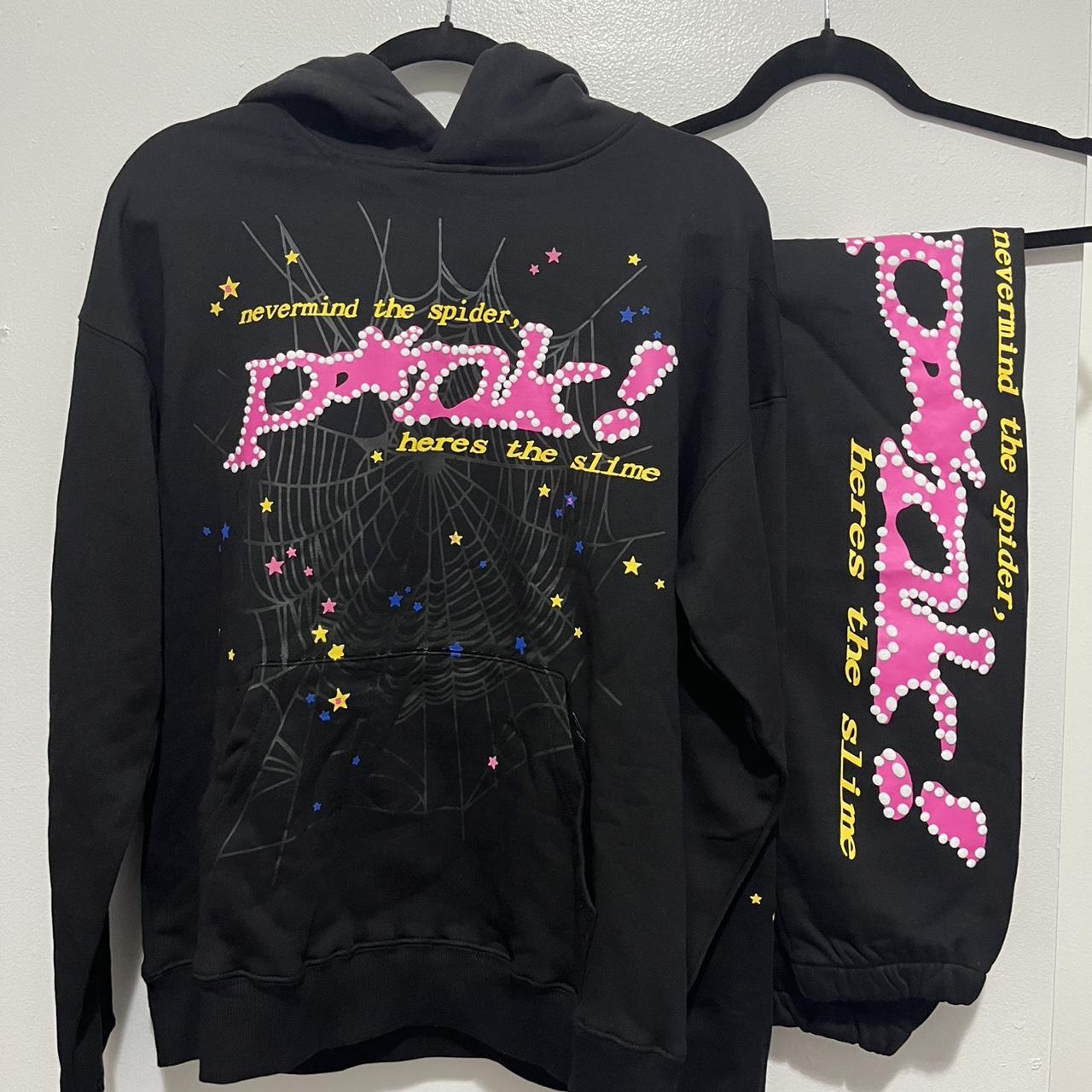 Medium 1:1 Black sp5der track suit never worn | Depop