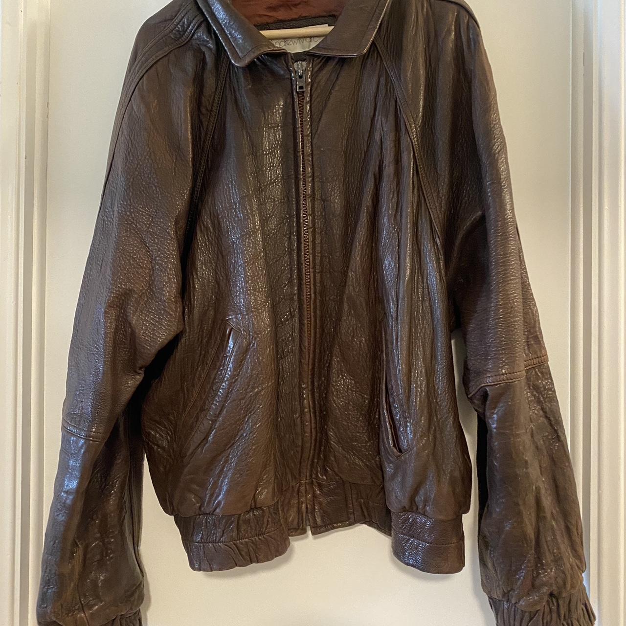 Andrew Marc leather bomber jacket size XL. Leather... - Depop